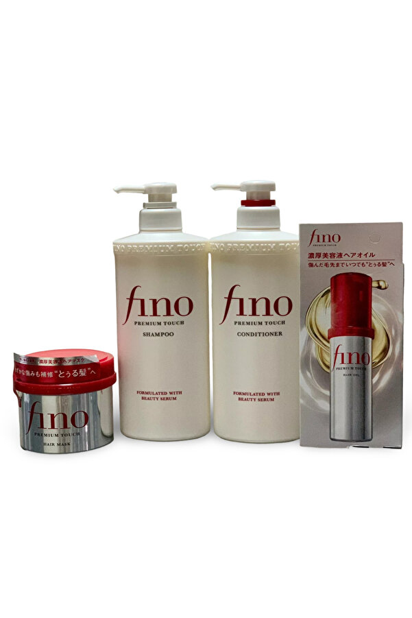 Fino Premium touch hair set Bundle 4 Pcs Hair Shampoo, conditioner ...