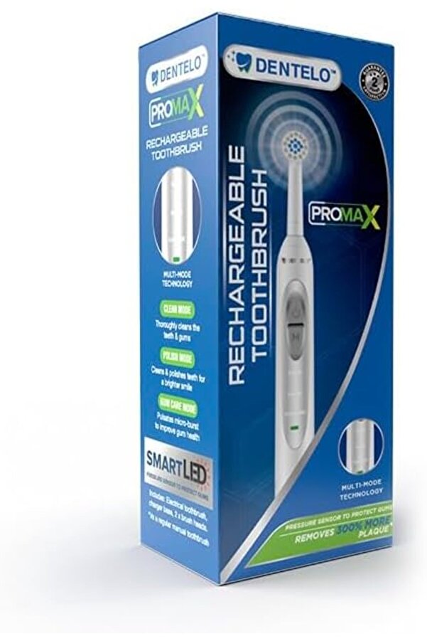 Dentelo Promax Rechargeable Toothbrush | Round Head Soft For Gentle ...
