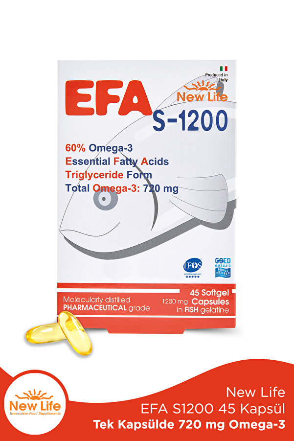 New Life Efa S-1200 Fish Oil: 45 Capsules, Contains Omega 3, Epa and ...