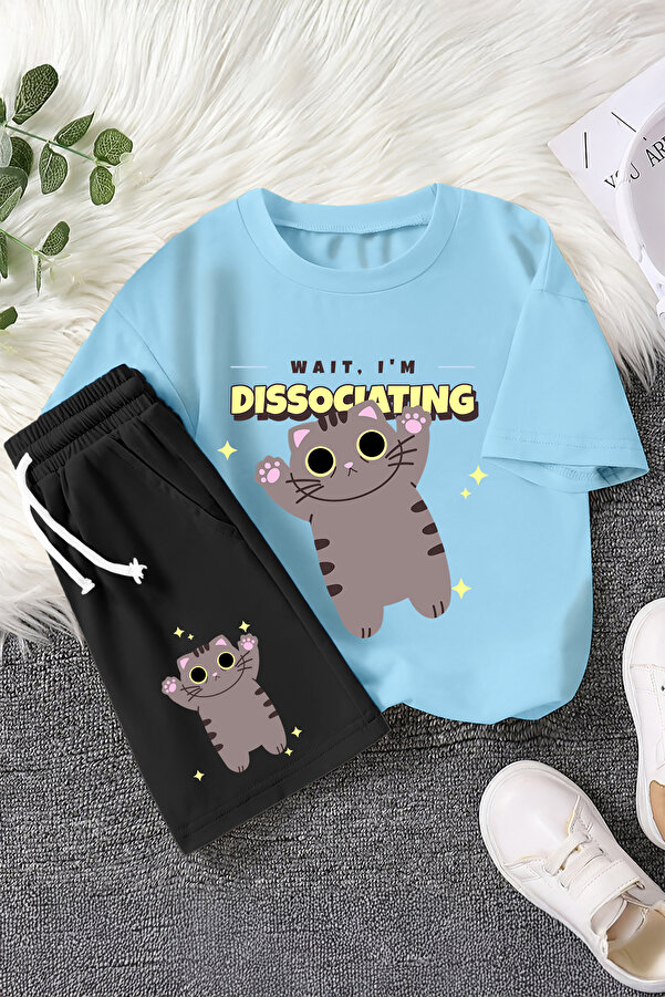 MYADA Детски костюм от 2 части с щампа на коте и анимационни герои за ...
