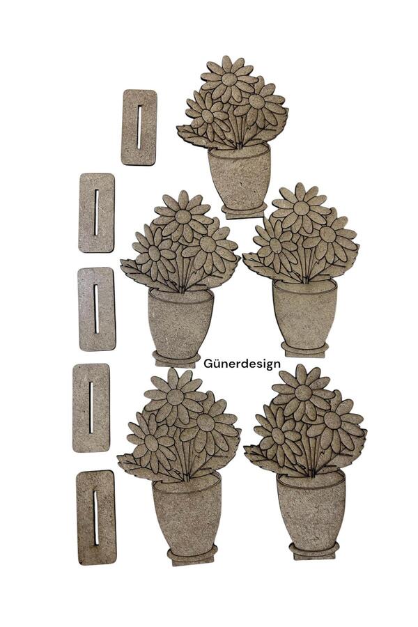 OES HOME 5-Piece Vase Flower Wooden Toy Activity Certificate Gift ...