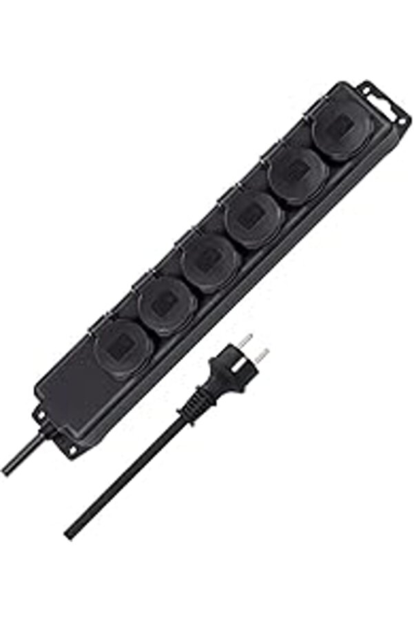 NETWORK ART Brennenstuhl 6-Plug Socket Distributor, Outdoor Socket (2 m ...