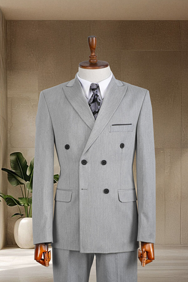 Sergio Ferraro Light Gray Slim Fit Italian Style Men's Suit- Trendyol