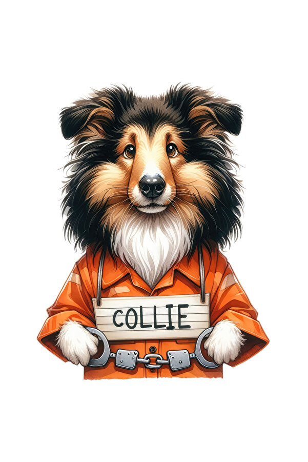 Storygift Romania Sticker With A Collie Dog In Prison Illustration ...