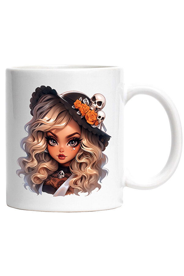 Storygift Romania Mug With A Cute Girl With A Hat And Skulls ...