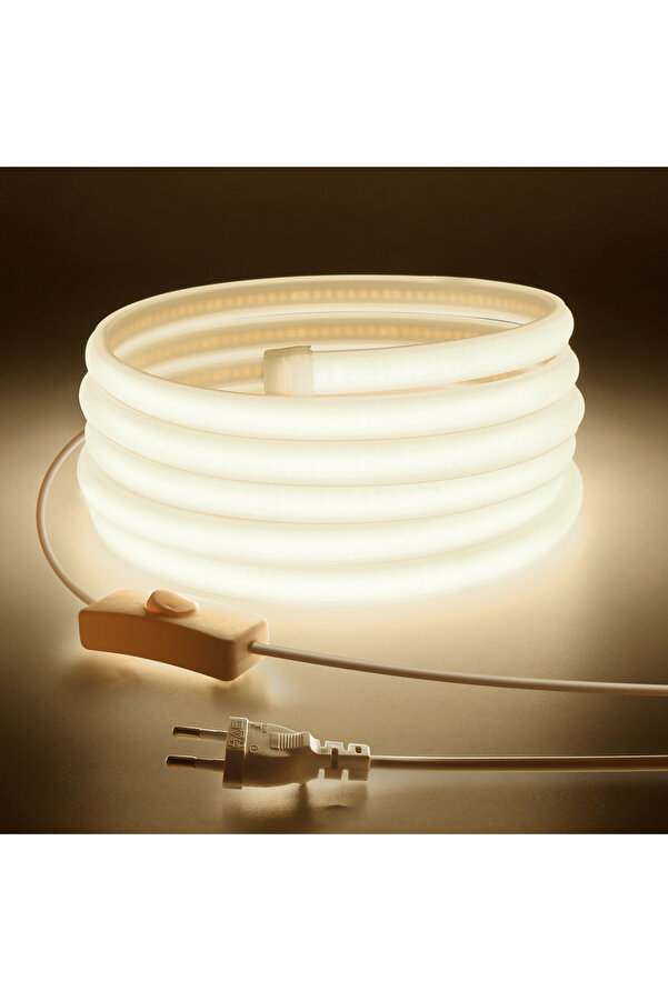 MALITAI 1M European Plug 220V Natural White High Bright COB LED Strip ...