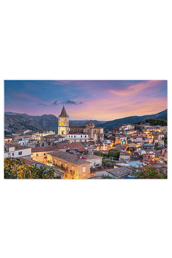 Storygift Romania Canvas Painting 90 X 60cm Dusk In Messina Cityscape ...