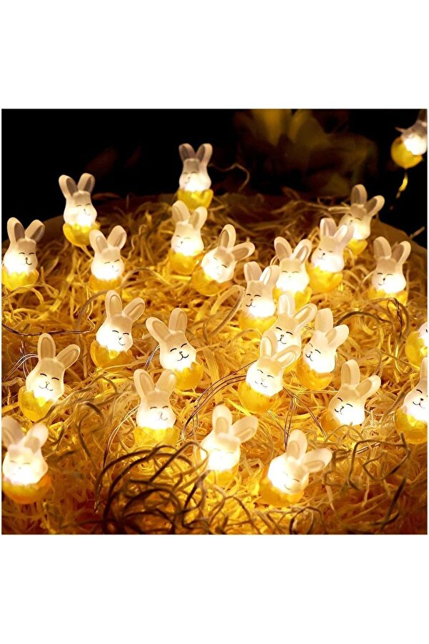 Generic SYOSI Cute Rabbit String Lights Bunny Fairy Lights 10FT 30 LED Battery Warm White Night ...