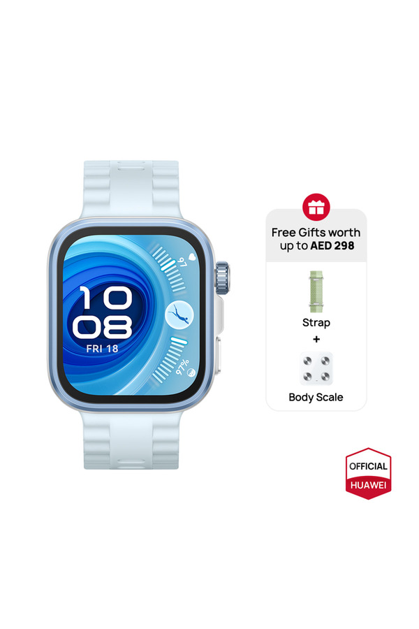 Huawei Watch Fit4 Pro Smart Watch, 1.82” Display,Sapphire Glass &Titanium,Blue + Free Strap ...