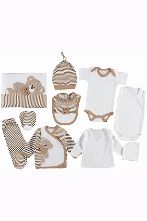 minuma Newborn Baby Teddy Bear Embroidered 10 Piece Hospital Discharge ...