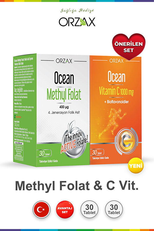 Ocean Methyl Folat 30 Tablets Ocean Vitamin C 30 Tablets - Trendyol