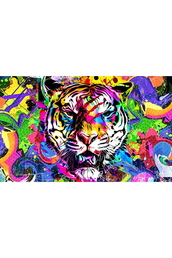 Media Canvas Painting Tiger Multicolor Abstract Creative 45 X 30 Cm ...