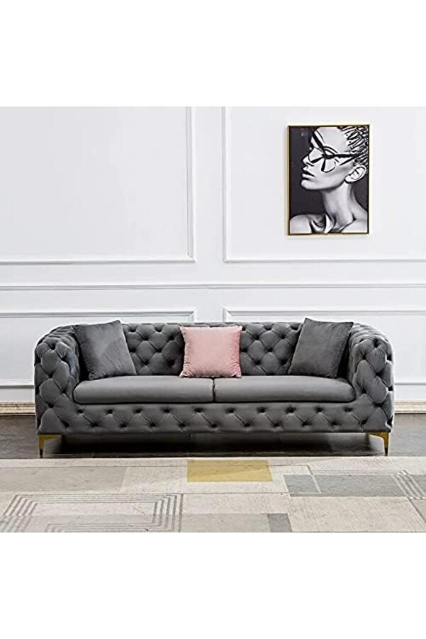 MAPLE HOME DECORATION Velvet Sofa Set Sectional Combination Tufted ...