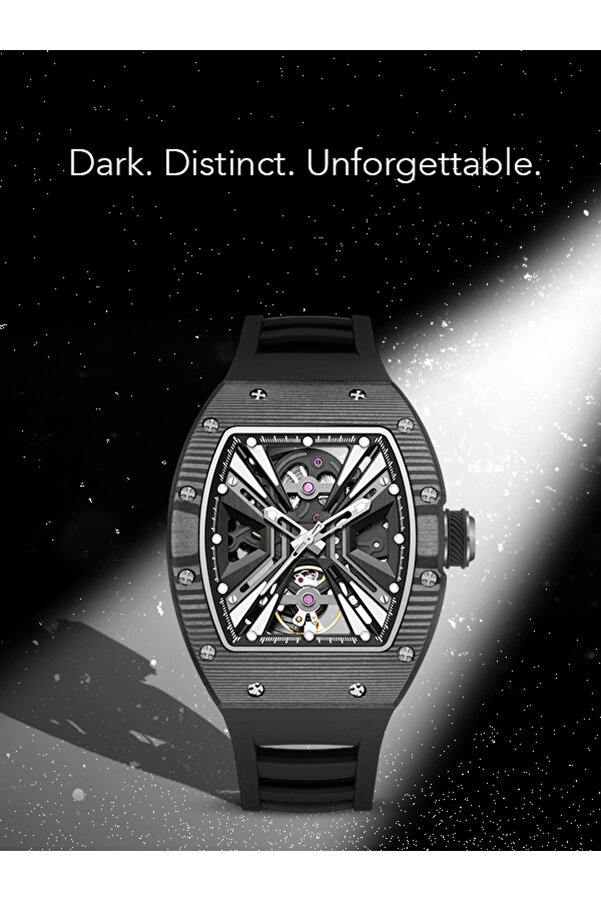 ALDEN ROYSTON Men's Skeleton Automatic Watch – Black Case, Sport Strap ...