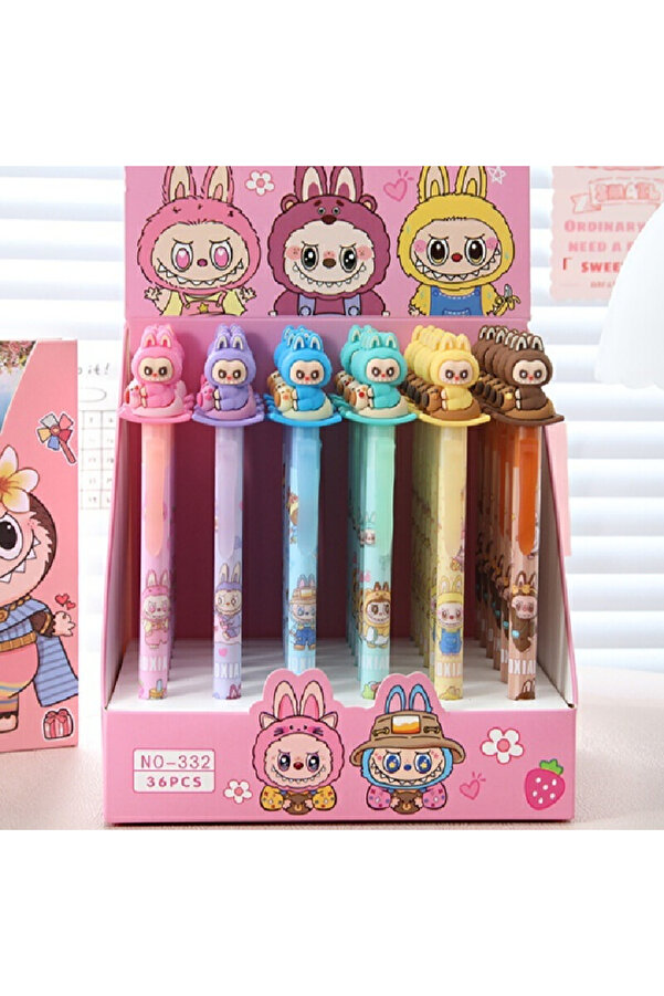 Miniso Labubu Gel Pen 36pcs Blue Labubu Gel Pen 36pcs Cartoon 0 5mm ...