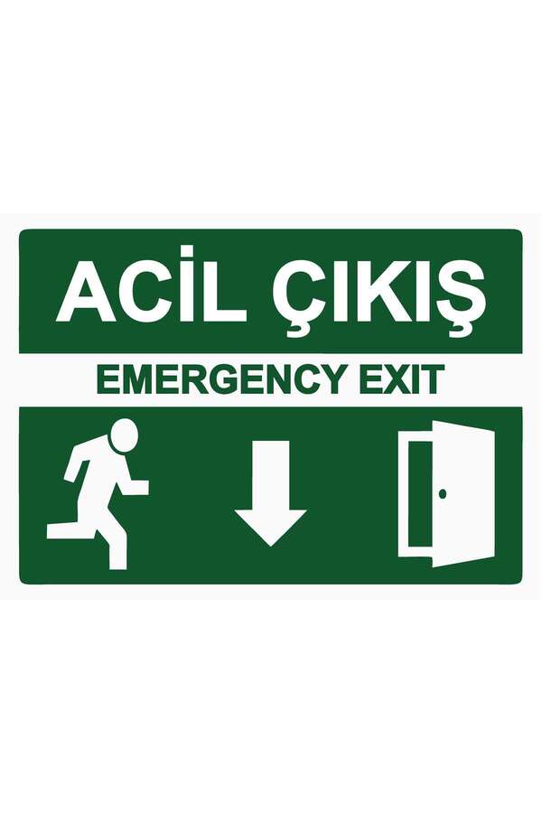 BBO REKLAM Emergency Exit Emergency Exit Warning Sign Pvc 50X70 cm ...