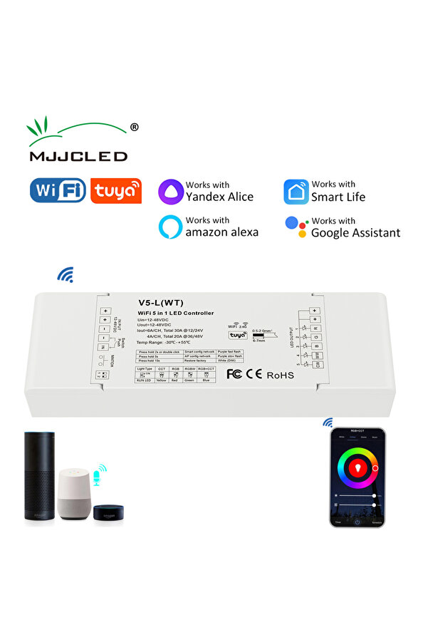 Choice V5 L Wt Tuya Tuya Led Controller Wifi Rgb Cct Rgbww Rgbcct 5 In ...