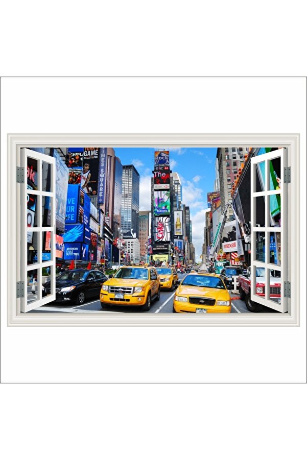 Media Self Adhesive Photo Wallpaper Times Square Window Manhattan ...