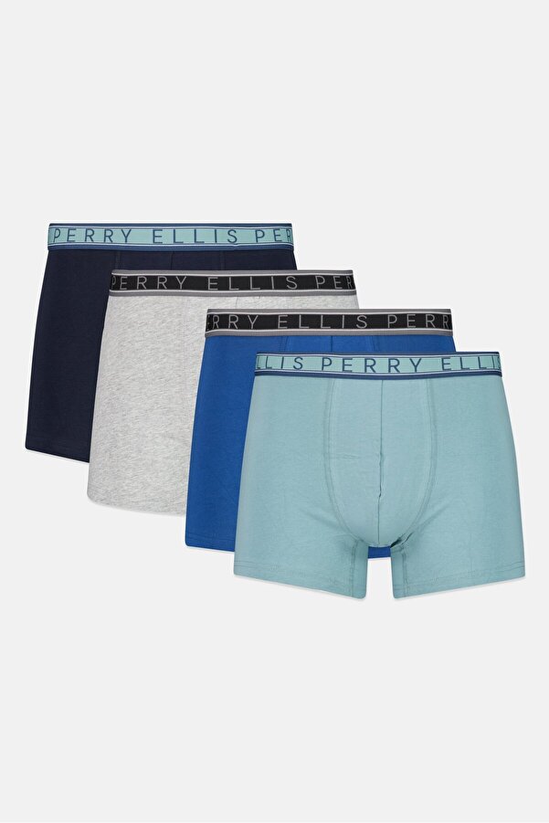 Perry Ellis Men 4 Pack Brand Logo Boxer Brief Set Multicolor - Trendyol