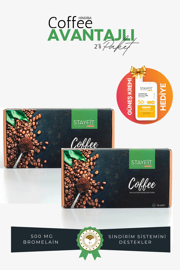 STAYFİT 2 Pieces 60 Day Chicory Coffee - 500 Mg Bromelain 2400 Gdu ...