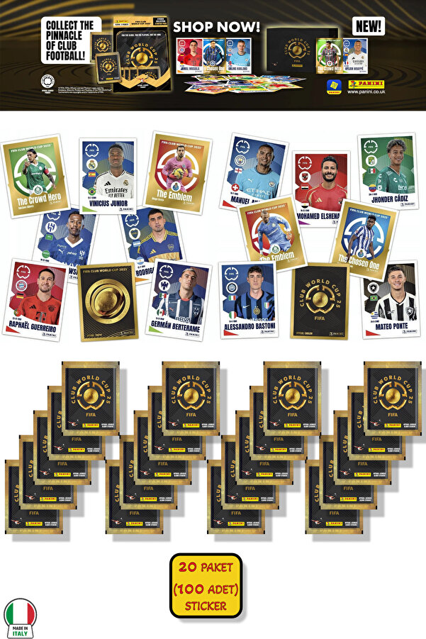 TOYFEST 20 Pack (100 Sticker) Panini America Club World Cup 2025 Album ...