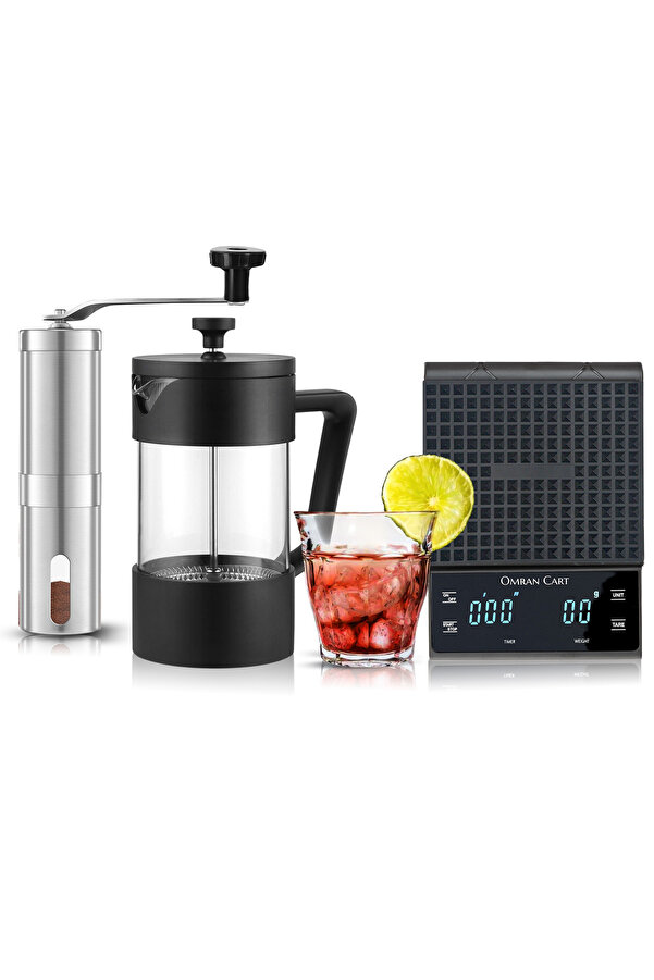 Omran Cart French Press Coffee Set Coffee Scale Grinder 160ml Glass Cup ...