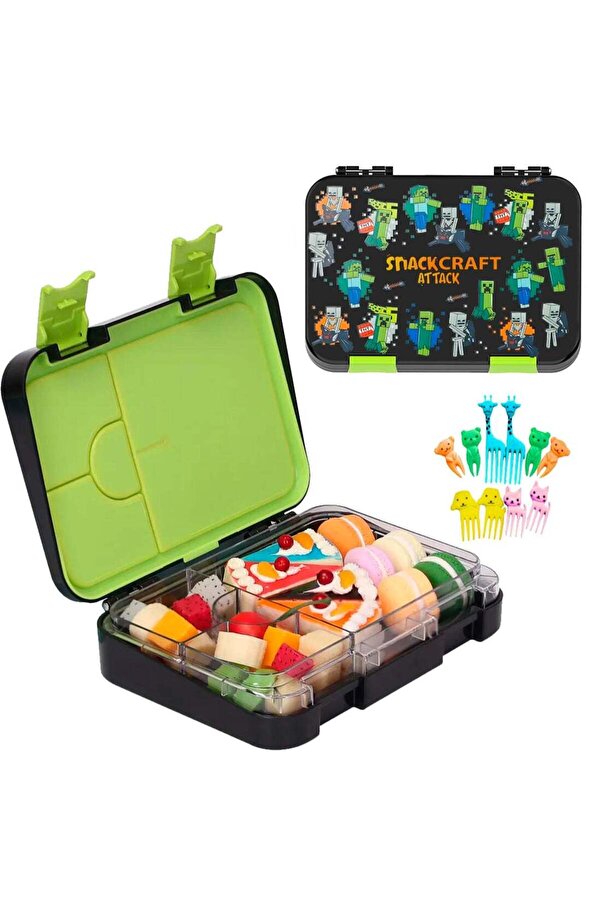 Snack Attack SnackCraft Attack Kids Bento Lunch Box – Block-Inspired ...