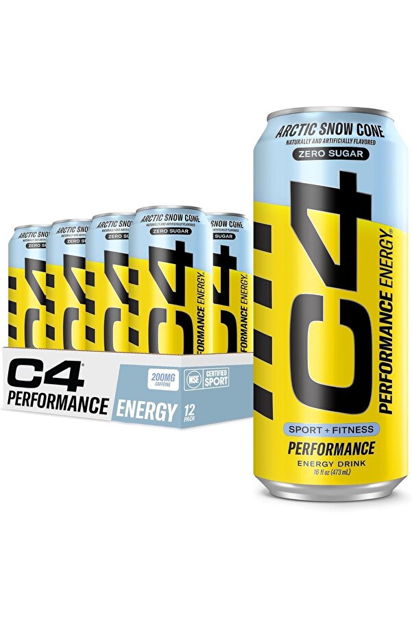 Cellucor C4 Energy Carbonated Zero Sugar Energy Drink, Arctic Snow Cone ...