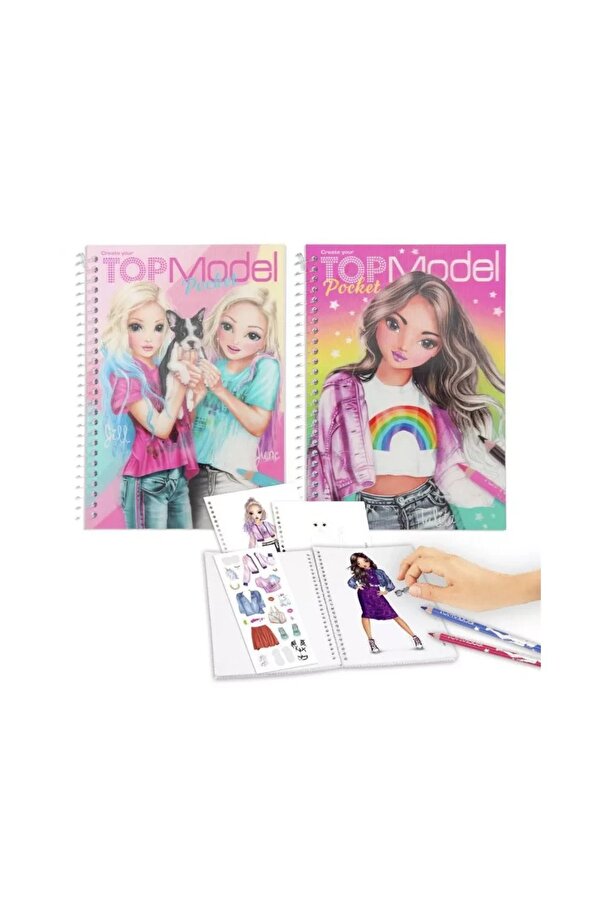 top model pocket coloring book