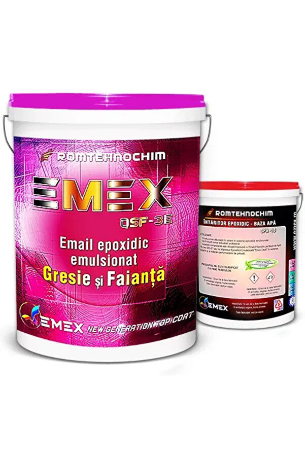 Emex Epoxy Enamel Package for Ceramic Tiles “Emex QSF-3E” - Black - 10 Kg Bag + Hardener - 10 Kg ...