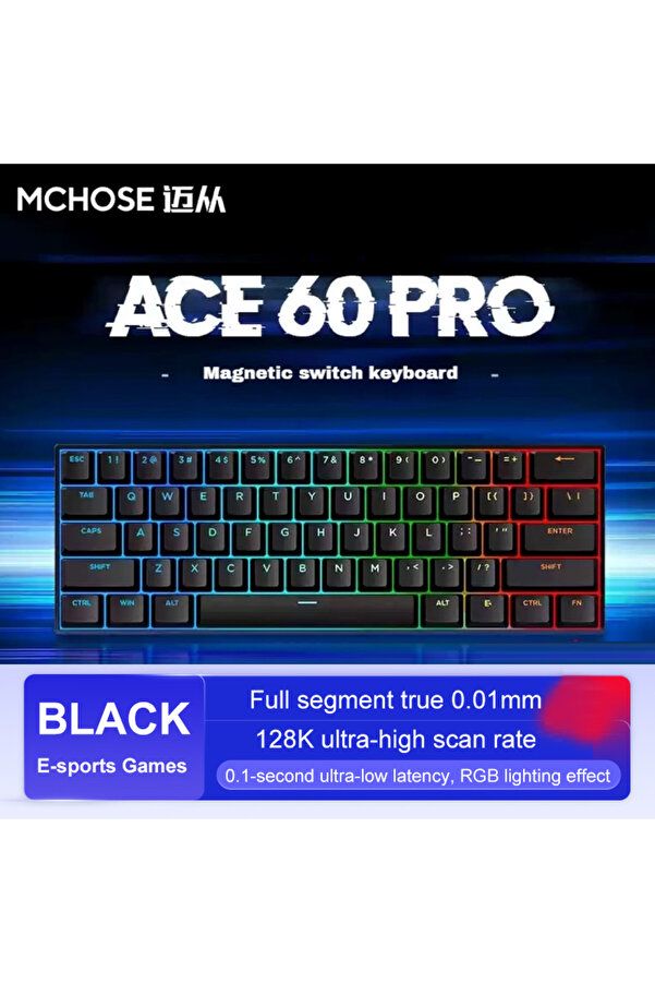 Choice مفتاح مغناطيسي ACE60Pro-أسود ACE60 Pro MCHOSE ACE68 لوحة مفاتيح مغناطيسية سلكية ميكانيكية ...
