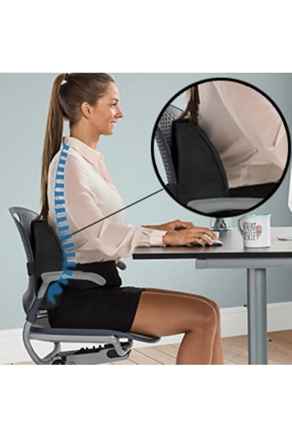 AC BOX Visco Orthopedic Chair Lumbar Cushion Backrest Pillow Visko Seat ...