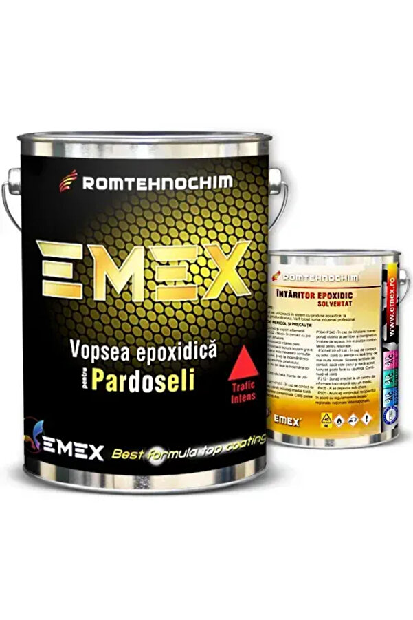 Emex Pachet Vopsea Epoxidica Pardoseala “Emex” - Alb - Bid. 4 Kg ...