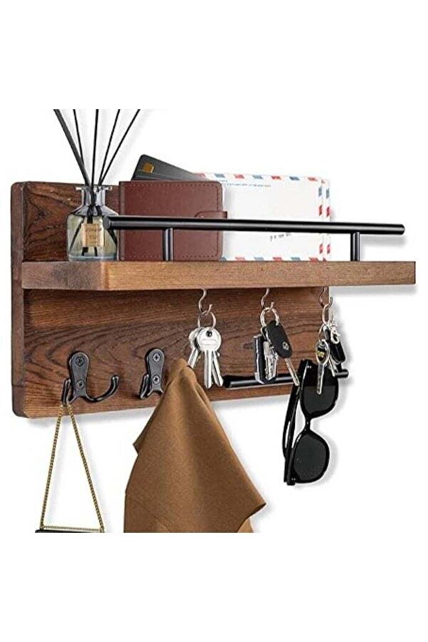 Generic MIRFA Wall Mounted Key Holder With 2 Hooks, A Hanger Bar And A ...