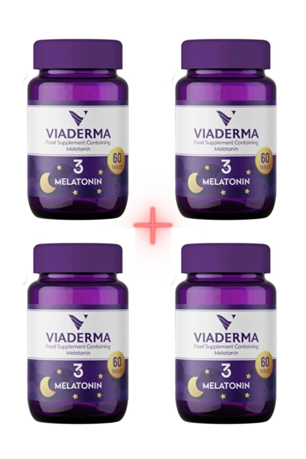 Viaderma مكمل ميلاتونين 3 ملغ، 60 قرصًا، يدعم النوم، ينظم النوم العميق ...