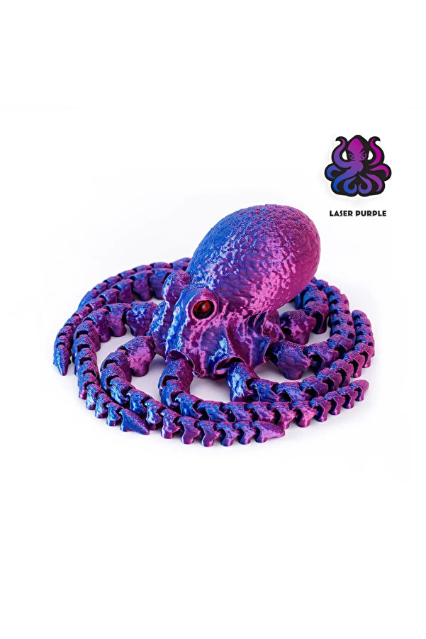 Choice 20cm LASER PURPLE 3D Printed Octopus – Poseable Tentacles Desk ...