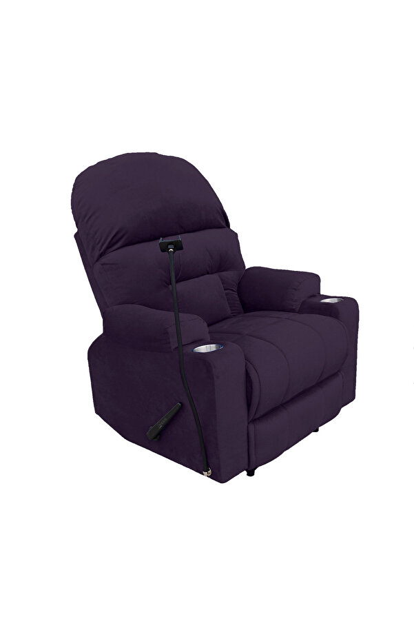 Lazy Vibes Velvet Classic Cinematic Recliner Chair with Phone & Cups ...