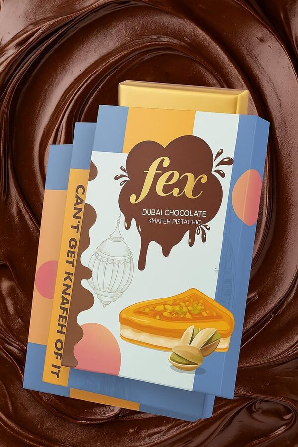 FEX Pistachio Kunafa Chocolate Bar 230g – Dubai Gourmet Chocolate with ...