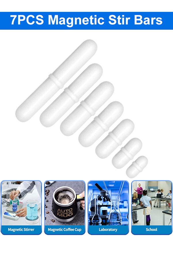 DMYRDH 7pcs Magnetic Stir Bar Set Lab PTFE Magnetic Stirrer Mixer Spin ...