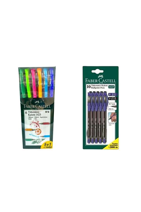 Faber Castell 1425 Ballpoint Pen 6 Colors And 1425 Black And Blue 5 ...
