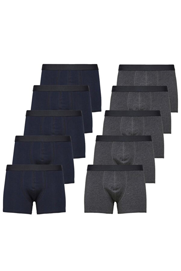 JOHN LION Men's 10-Piece Premium Navy Blue Smoked Luxury Boxers - Trendyol