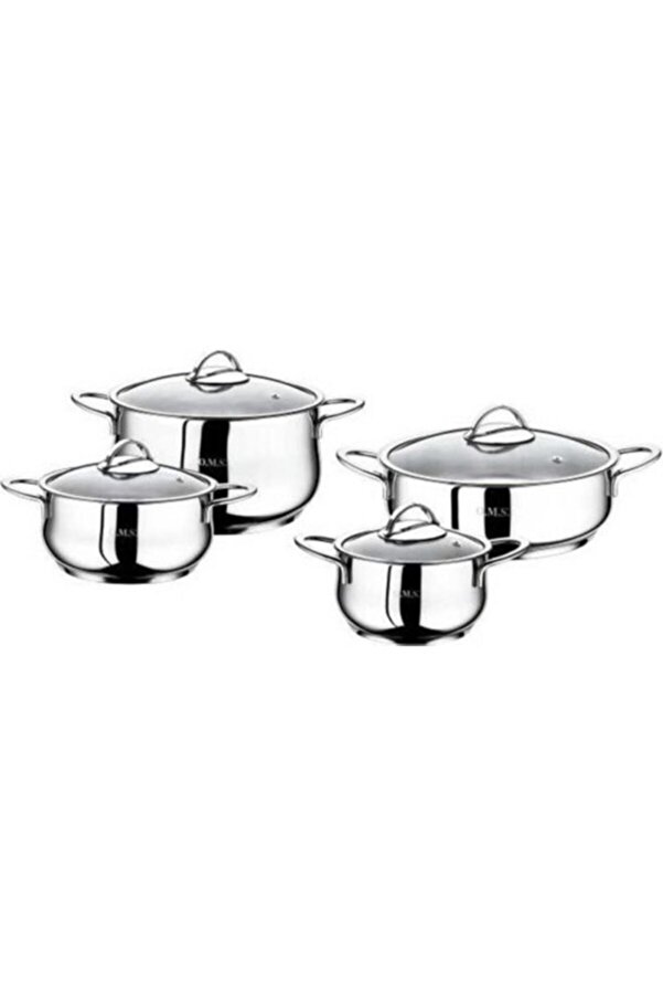 Oms 8 Piece Yummy Steel Cookware Set 1023 Plain- Trendyol