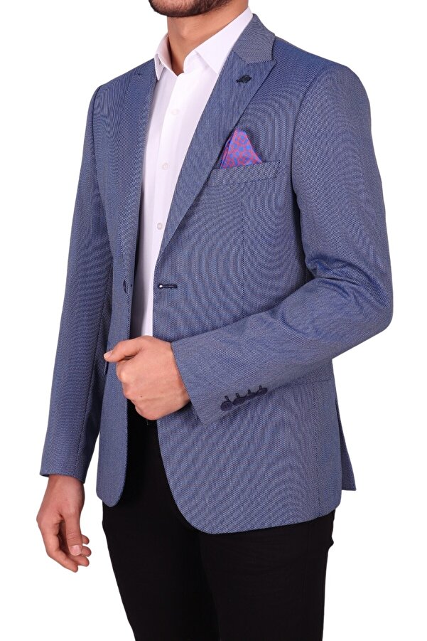 Vito Andolini Navy Blue 2 Button Slim Fit Single Jacket - Trendyol