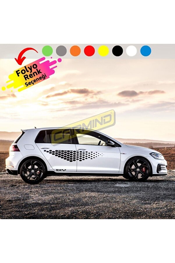 Carmind Комплект стикери за страничните врати на VW Golf TCR Honeycomb ...