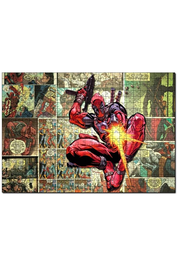 Cakapuzzle Deadpool Comic Illustrated 120 Piece Puzzle Jigsaw Puzzle ...