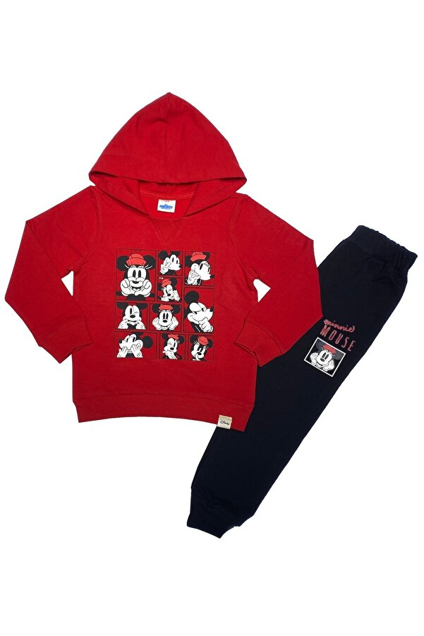 DİSNEY Minnie Mouse Hooded Tracksuit Set - Mn19386 - Trendyol
