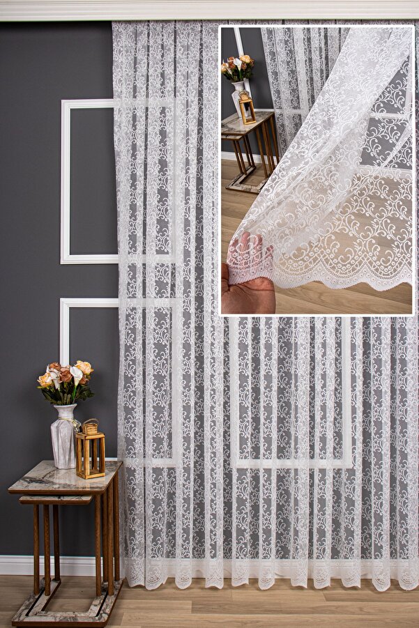 perdealemi Perdele din tul simplu tricotat cu model iedera, 550x250 ...