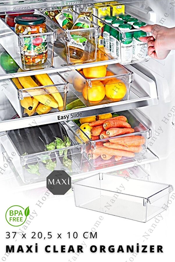 Nandy Home Maxi Tall Clear Refrigerator & Cabinet Organizer - Trendyol