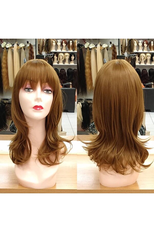 My Hair Türkiye Women's Wig Caramel With Bangs Layered Cut 45 Cm 190 ...