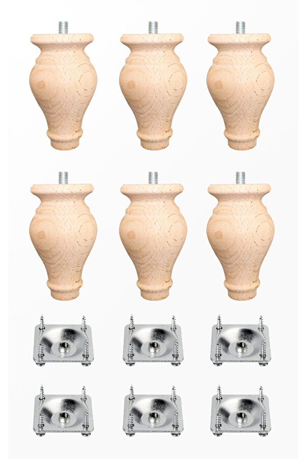 turanahşap Sofa Leg - Base Leg - Wooden Leg / Length: 12 Cm / Diameter ...